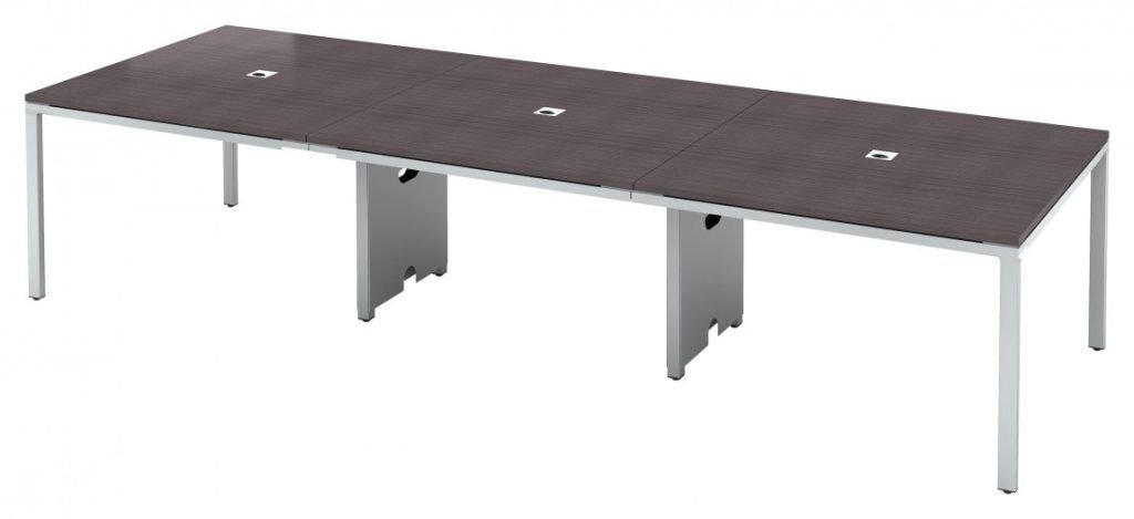 12 FT Conference Table with Metal Legs for Meetings